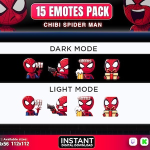 15 Emotes Chibi Spider-man Twitch ,discord ,youtube | Emotes ,superhero ...