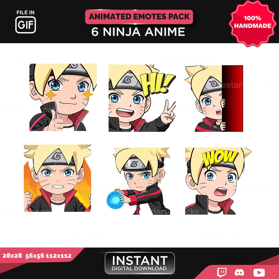 6 Animated Emotes Anime Twitch ,discord ,youtube | Anime Emotes ,ninja ...