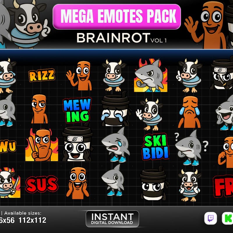 Brainrot stickers - Etsy México