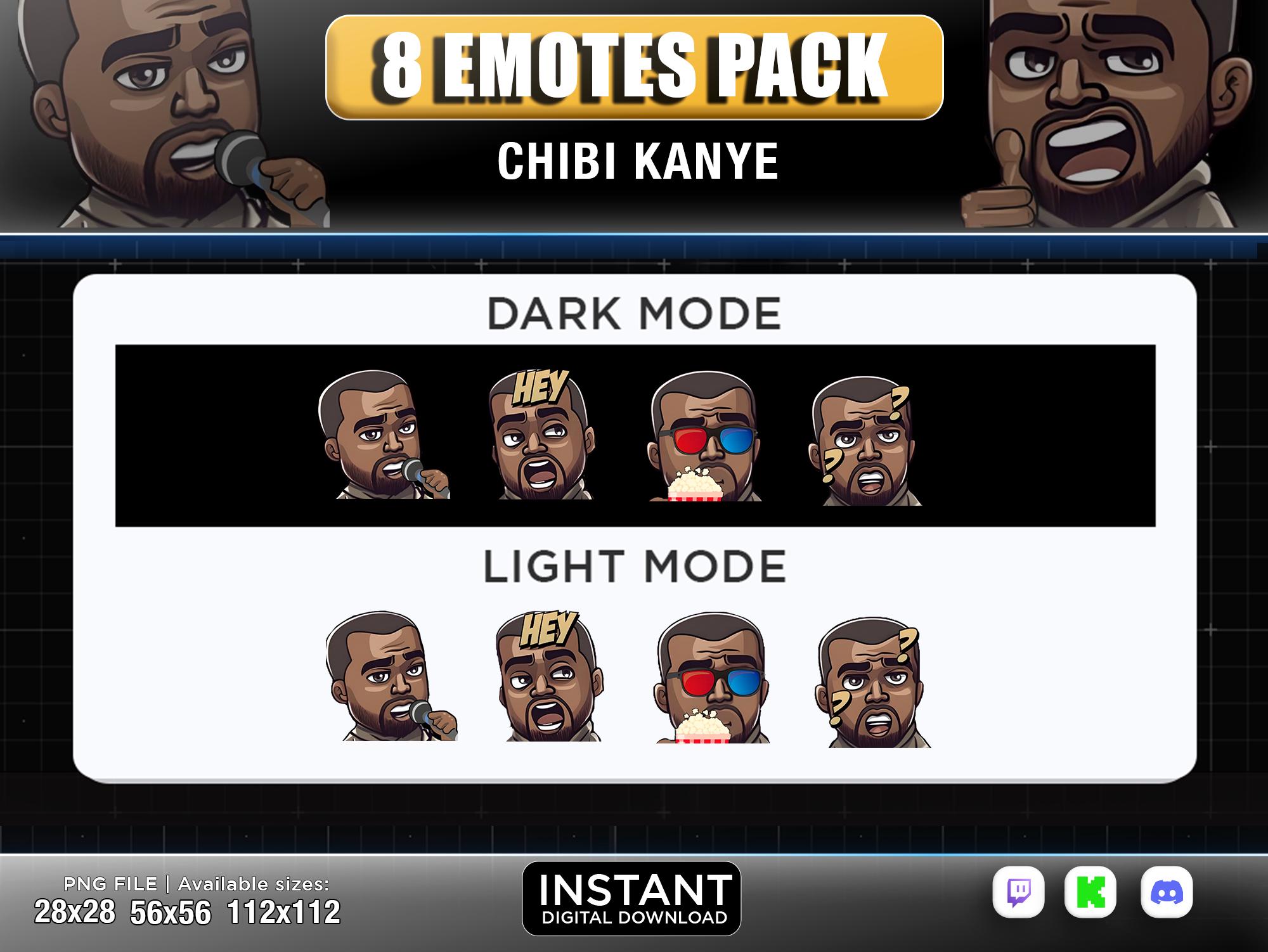 8 Emotes Chibi Rapper Twitch ,discord ,youtube | Black Man Emotes ,bold ...