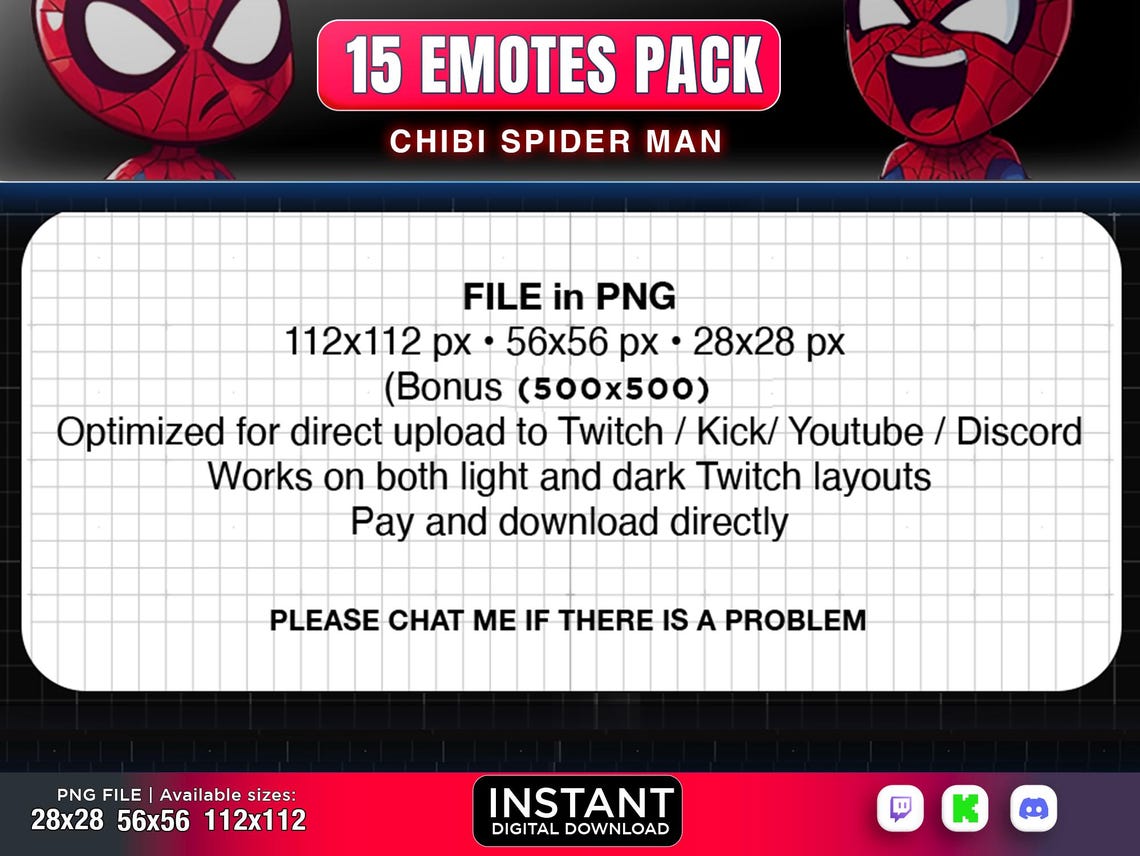 15 Emotes Chibi Spider-man Twitch ,discord ,youtube | Emotes ,superhero ...