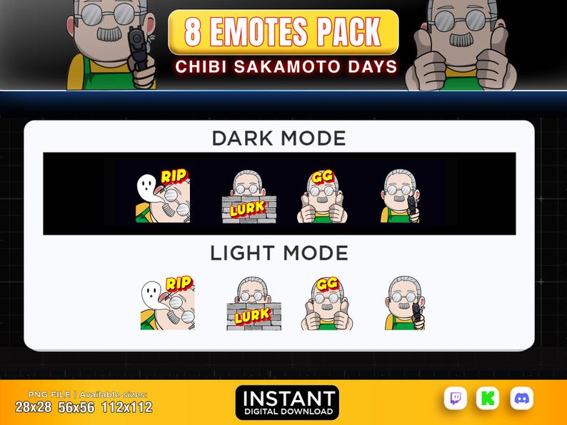 8 Emotes Chibi Taro Sakamoto Twitch ,discord ,youtube | Anime Emotes ...