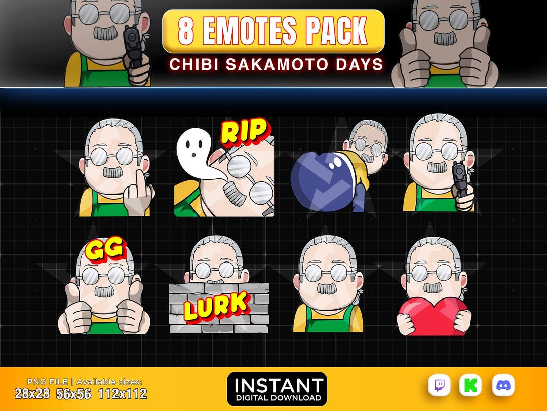8 Emotes Chibi Taro Sakamoto Twitch ,discord ,youtube | Anime Emotes ...