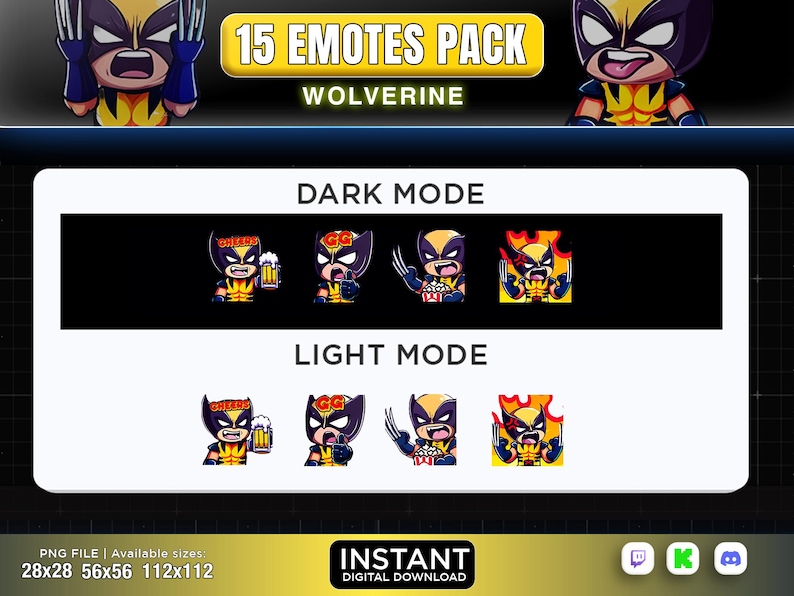 15 Emotes Chibi Wolverine Twitch ,discord ,youtube | Emotes ,superhero ...