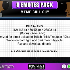 8 Emotes Meme Guy Twitch ,discord ,youtube | Emotes ,chill Emote ...