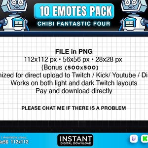 10 Emotes Chibi Mr Fantastic Twitch ,discord ,youtube | Emotes ...