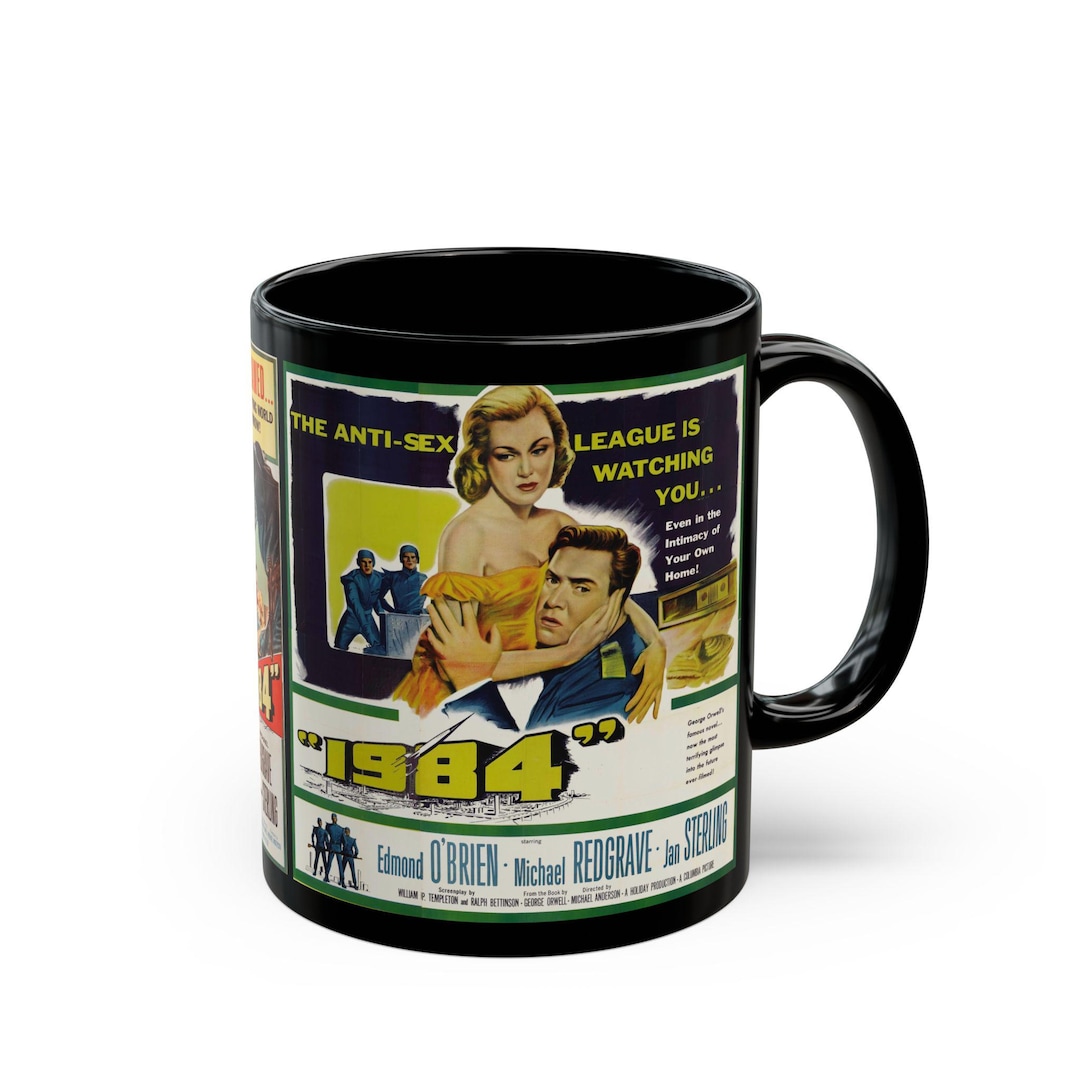 1984 (1956) George Orwell Dystopian Sci-fi Black Movie Poster Mug (11oz ...