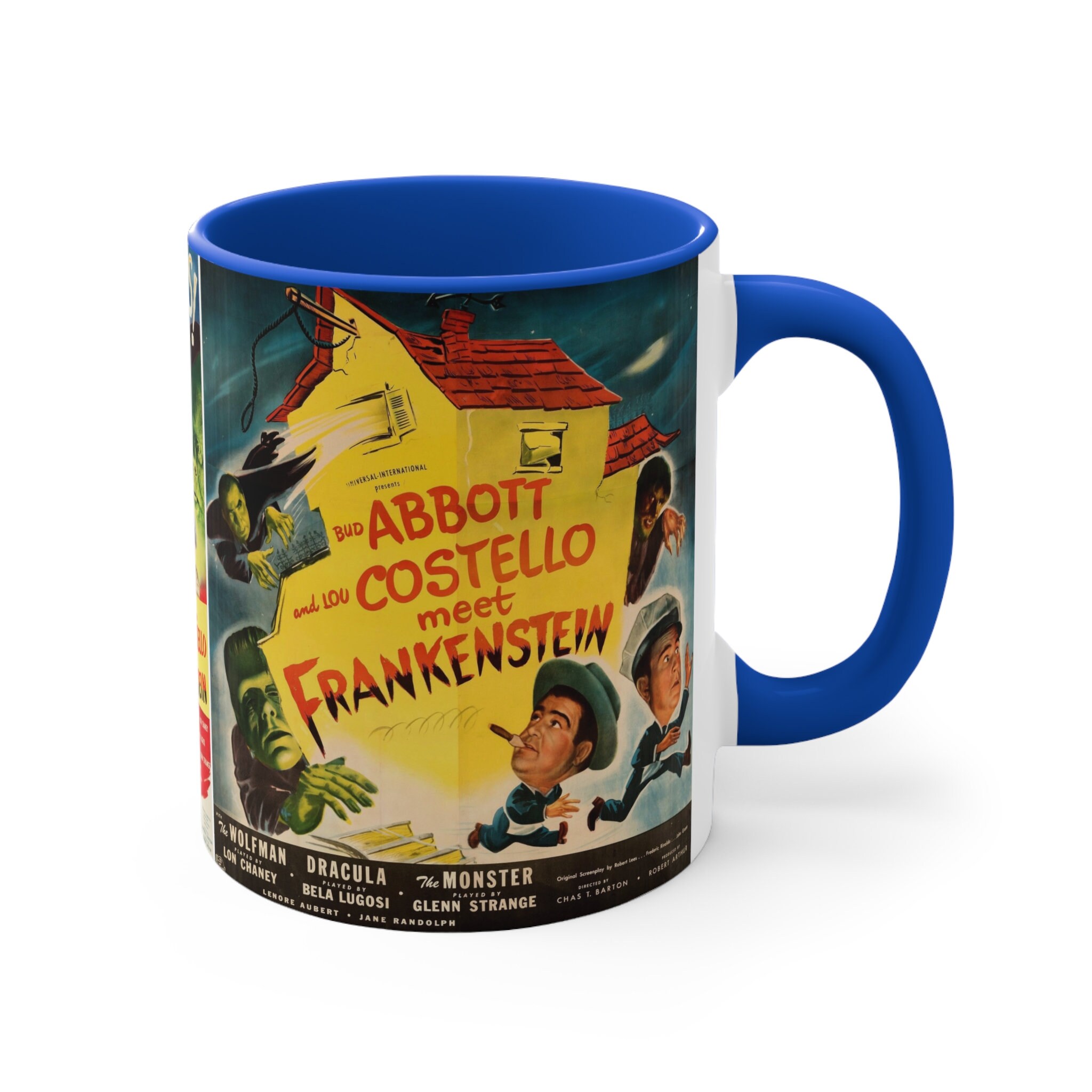 Abbott and Costello Meet Frankenstein Movie Poster Mug - 11oz Blue ...