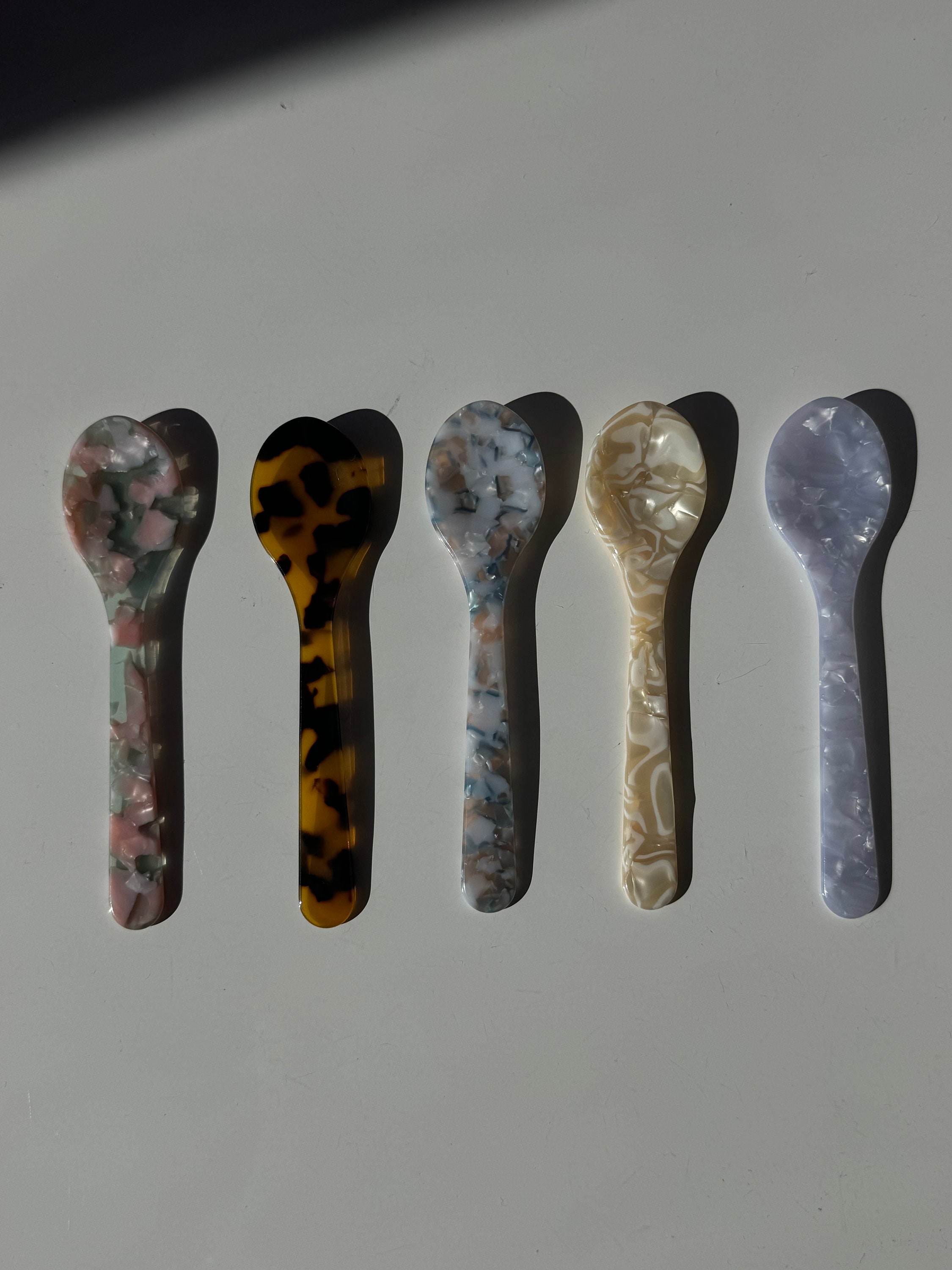 Handmade Acrylic Dessert Spoons: Colorful Ice Cream Spoons Set - Etsy