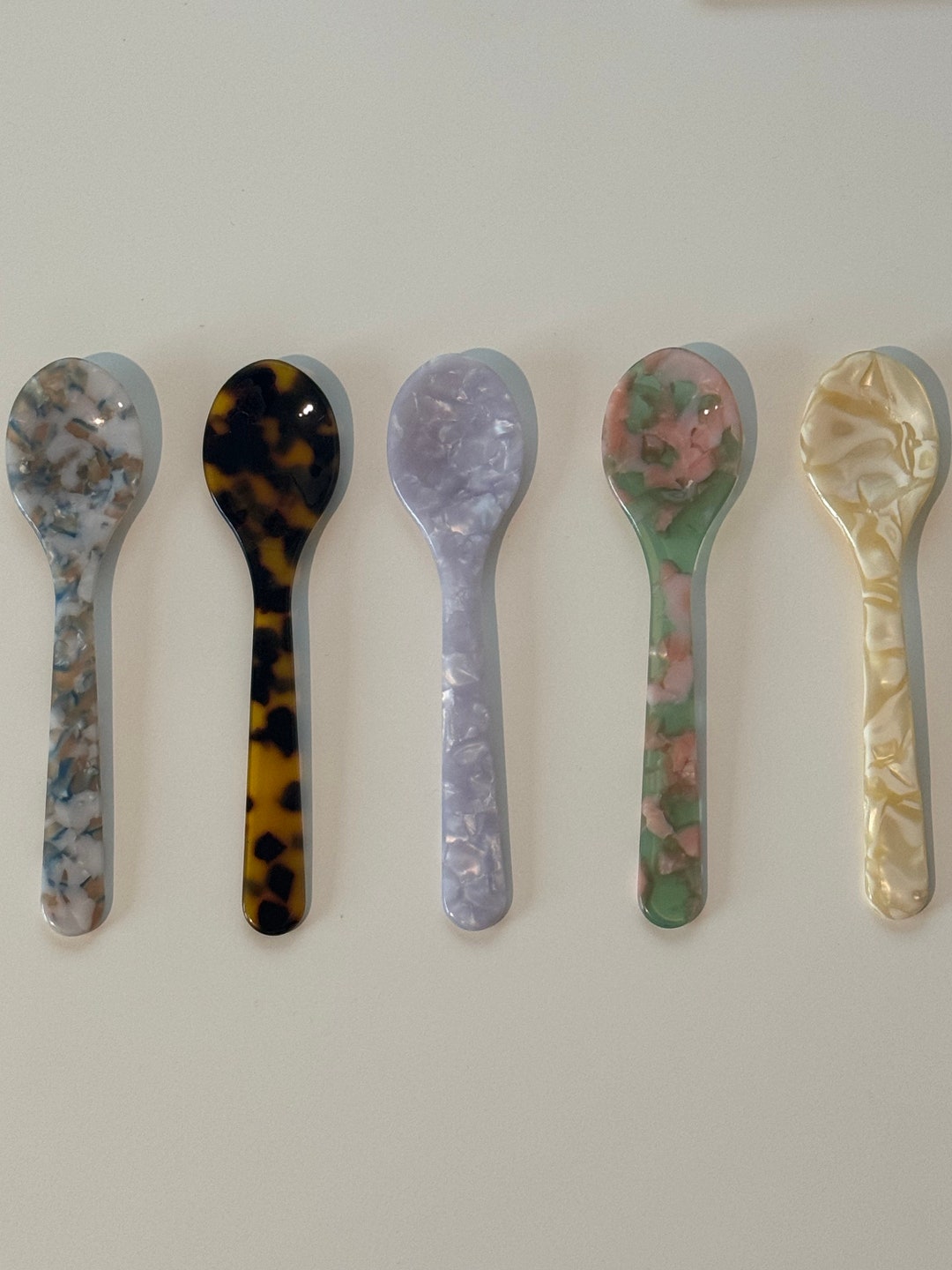 Handmade Colorful Acrylic Dessert Spoons: Ice Cream, Coffee, Tea - Etsy