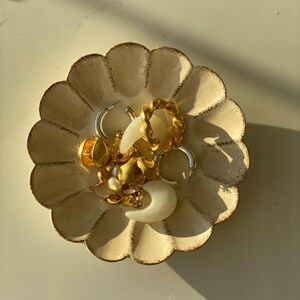 Catchall Tray Flower Scalloped Coasters for Jewelry, Coffee, Candles ...