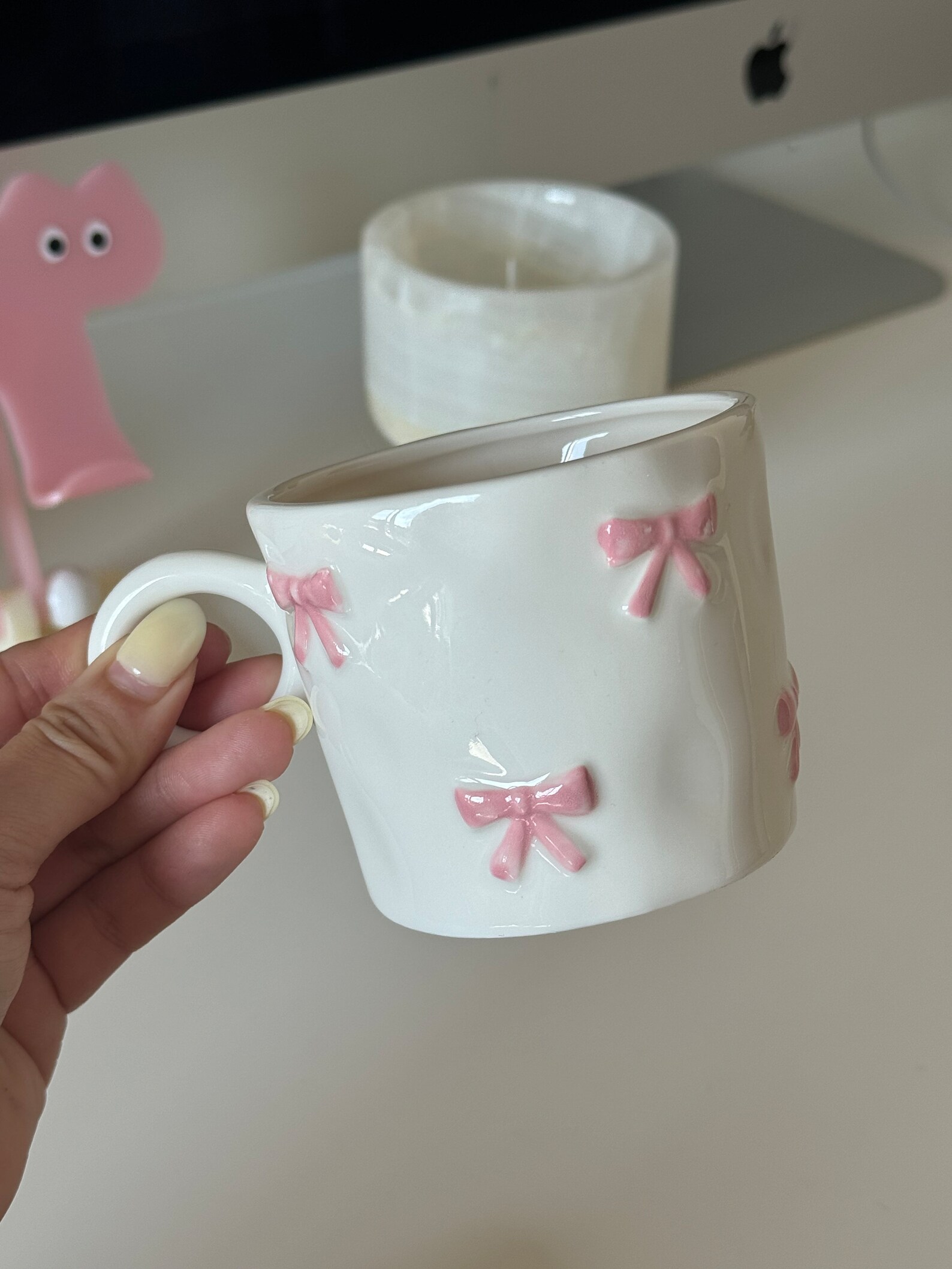 Coquette Pink Bow Mug Adorable Ribbon Design for Girly Aesthetic ...