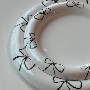 Handmade Cottagecore Ceramic Plate Set: Bow Ribbon Decor - Etsy
