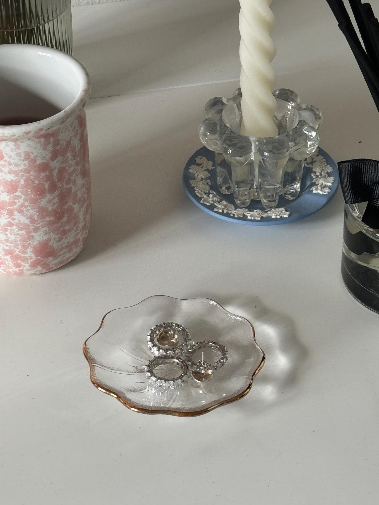 Gold Glass Jewelry Trinket Dish: Engagement Ring Organizer - Etsy