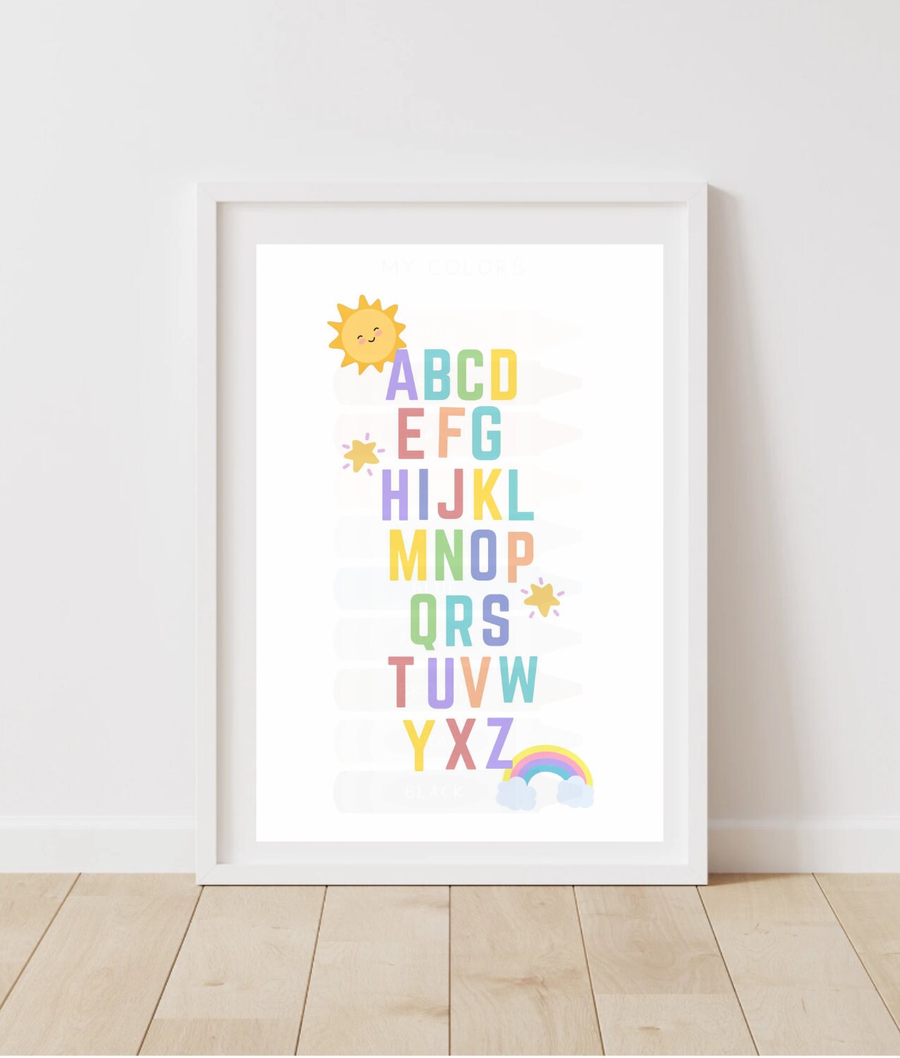 Pastel Rainbow Digital Alphabet Poster - Etsy