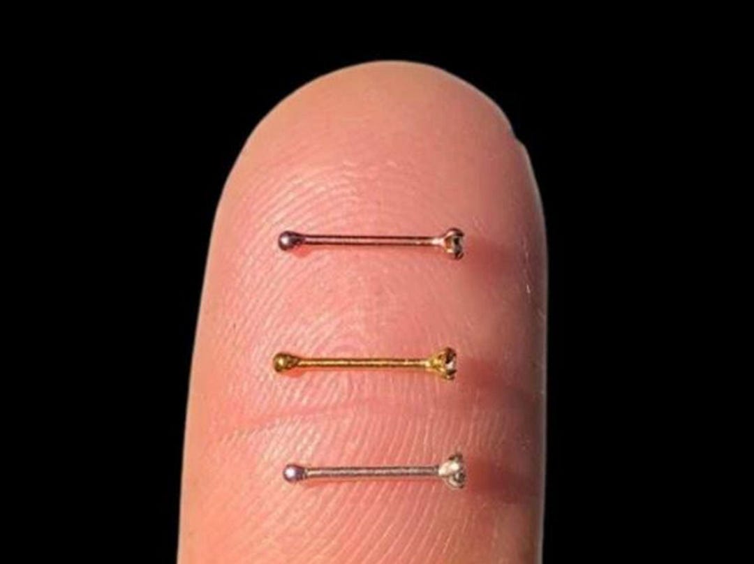 TINY 1mm Nose Bone Nose Piercing Ball Nose Stud Dainty Nose Ring ...