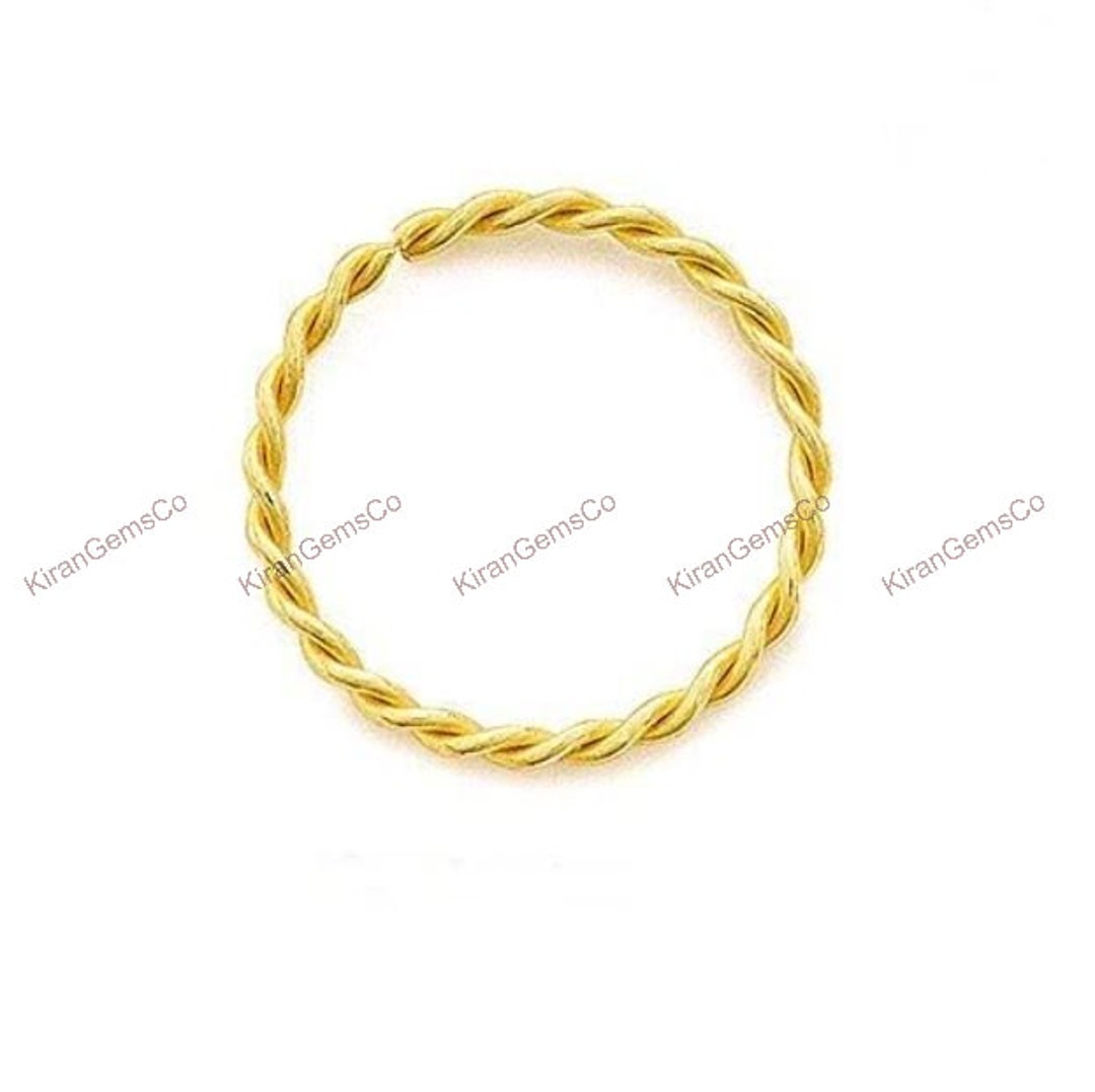 14K 20 Gauge 9.5 Mmtwisted Wire Nose Ring, Small Hoop Nose Ring, Good ...