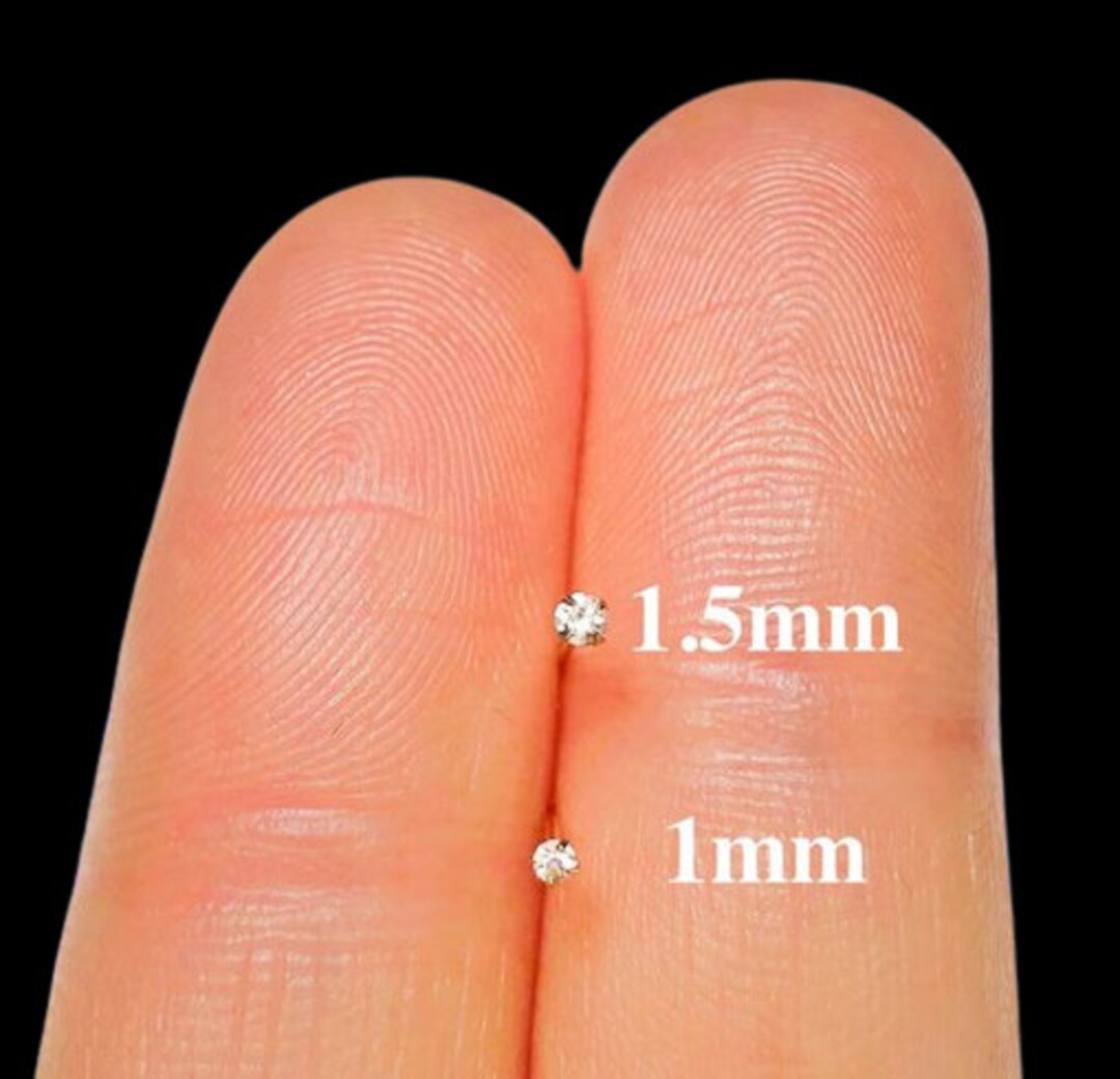 24K TINY Nose Stud, Diamond Nose Stud, Micro Nose Stud, Gold Nose Stud ...