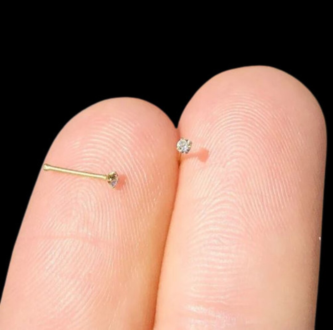 24K TINY Nose Stud Gold Nose Stud Nose Piercing Gold Nose Bone - Etsy