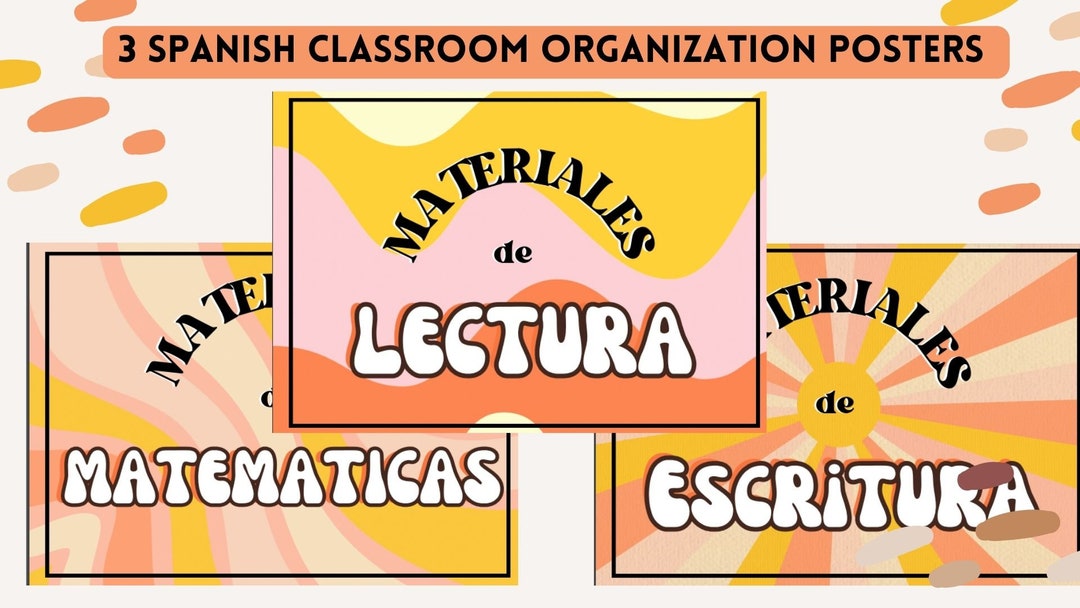 Spanish Organization Posters- Spanish Materials Poster- Spanish ...