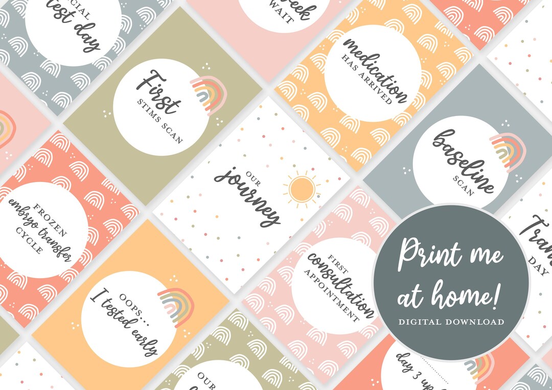 IVF / ICSI / FET Infertility Milestone Cards - Digital and Printable - Etsy