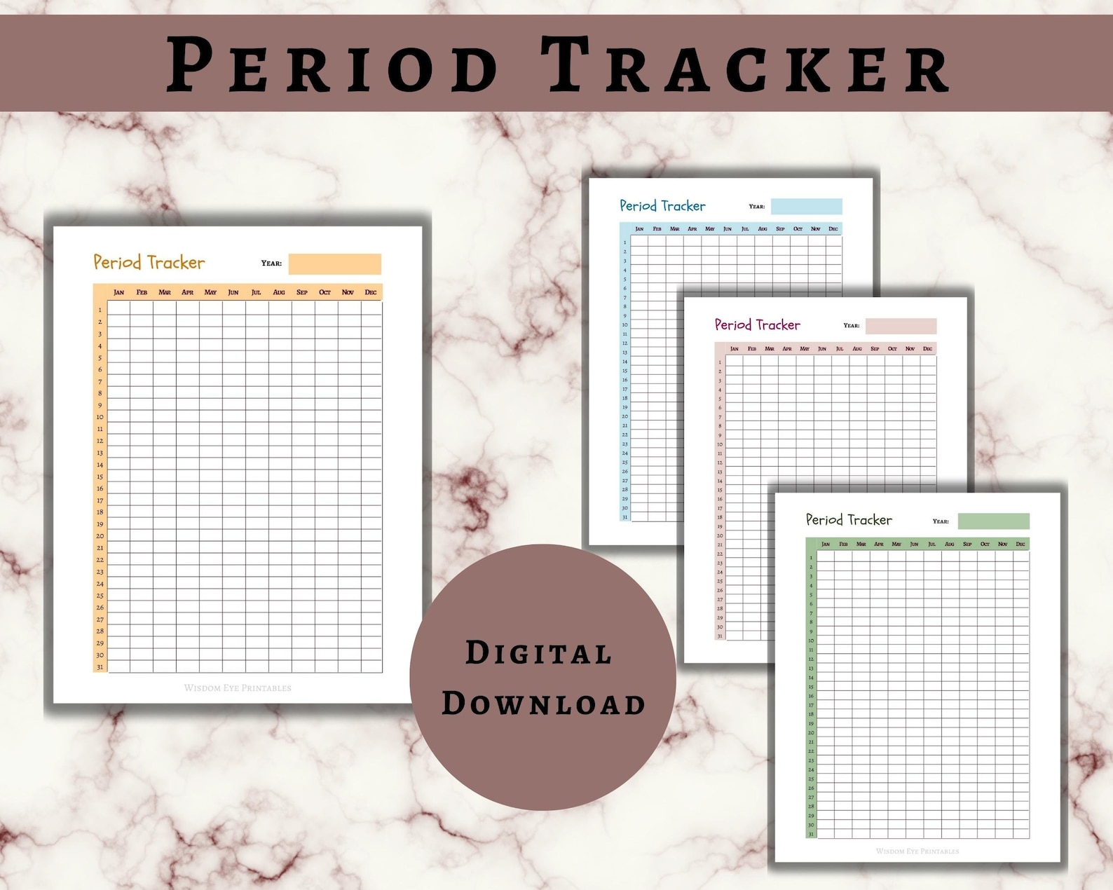Period Tracker Printable, Period Planner, Period Tracking, Cycle ...