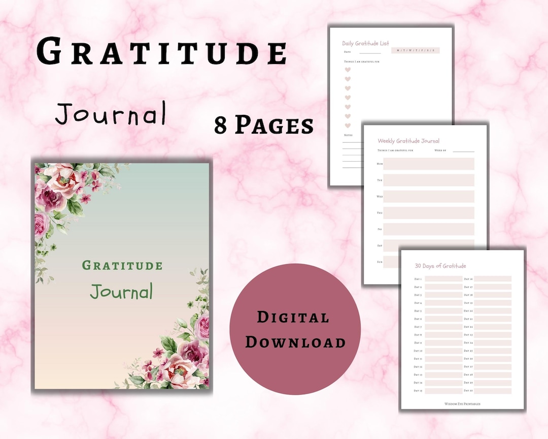 Gratitude Journal Printable, Daily Gratitude, Printable Journal ...