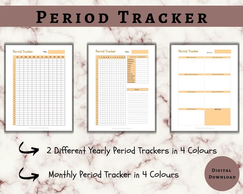 Period Tracker Printable, Period Planner, Period Tracking, Cycle ...