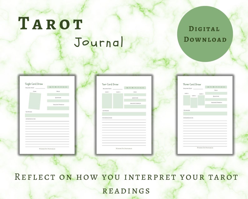Tarot Journal Printable, Tarot Workbook, Tarot Planner, Tarot Notebook ...