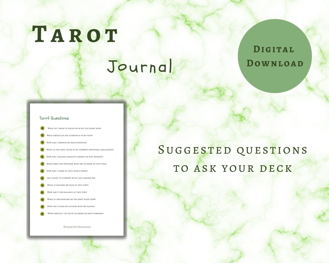 Tarot Journal Printable, Tarot Workbook, Tarot Planner, Tarot Notebook ...