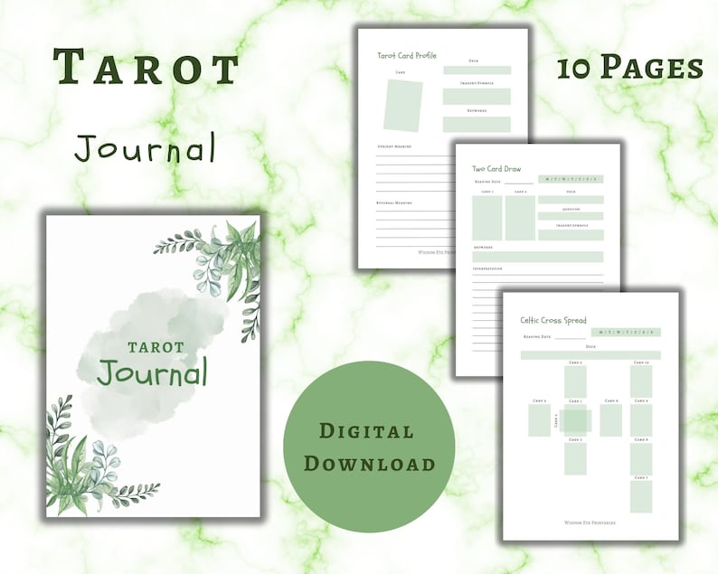 Tarot Journal Printable, Tarot Workbook, Tarot Planner, Tarot Notebook ...