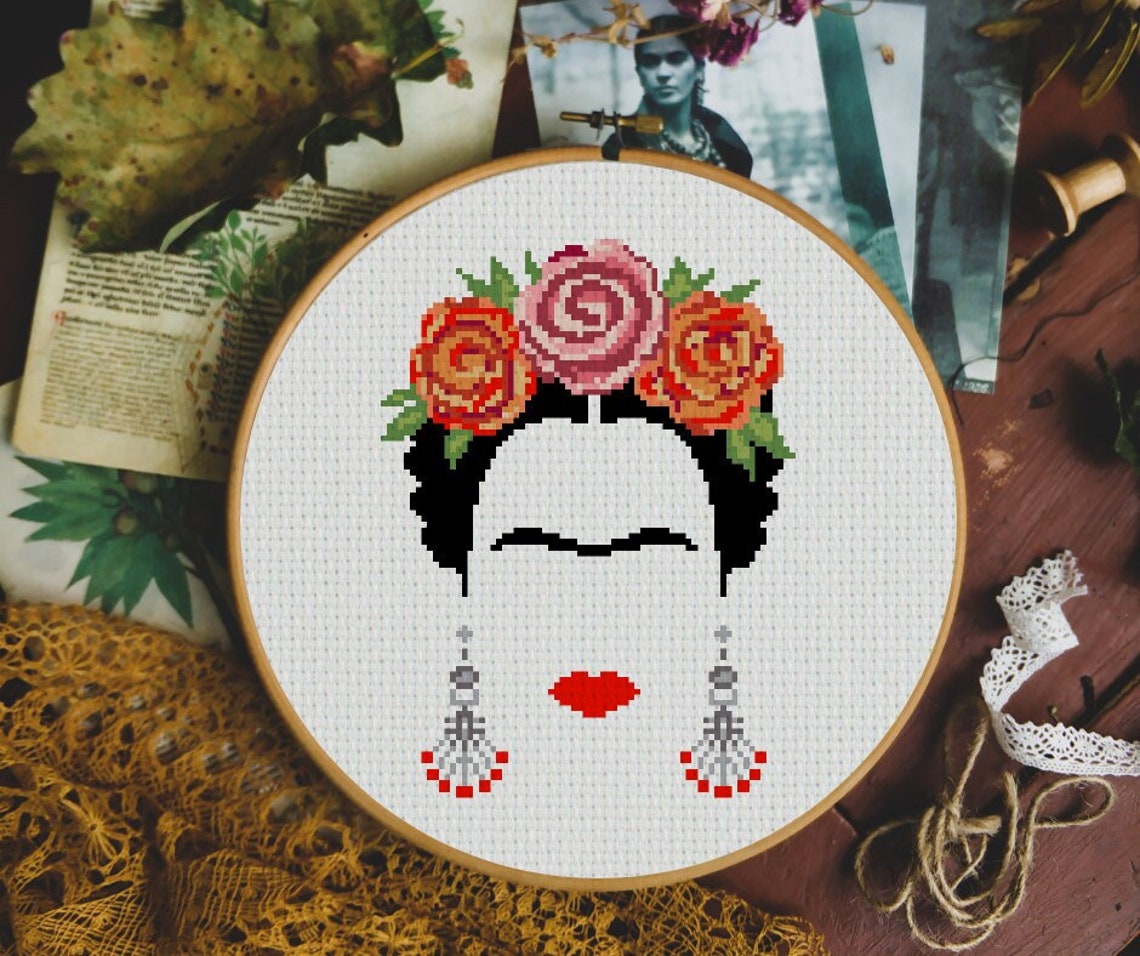 Frida Kahlo, Cross Stitch Pattern, Embroidery Design, Beginner, Instant ...