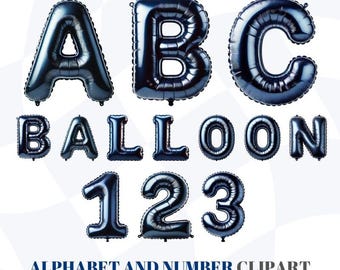 Orange Foil Balloon Alphabet & Number Clipart (PNG Digital Download) - Etsy