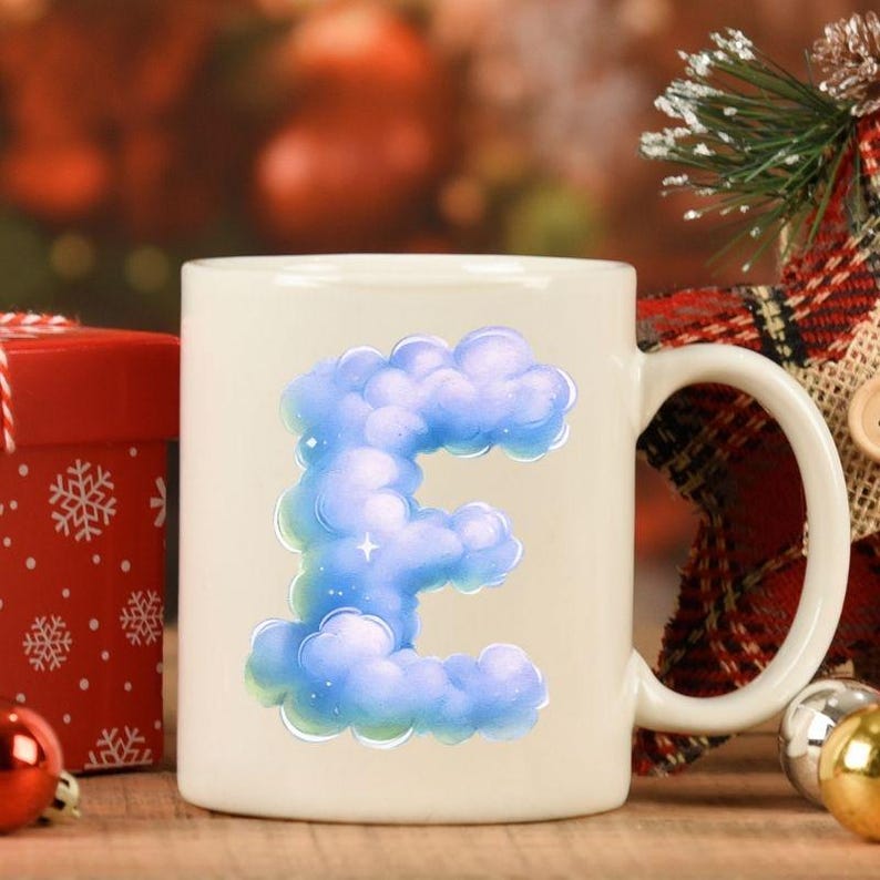 Cloud Alphabet Clipart: Blue Sky Letters and Numbers (PNG Digital ...