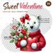 Valentine's Day Polar Bear Clipart Cute Watercolor Bear PNG, Love Bear ...