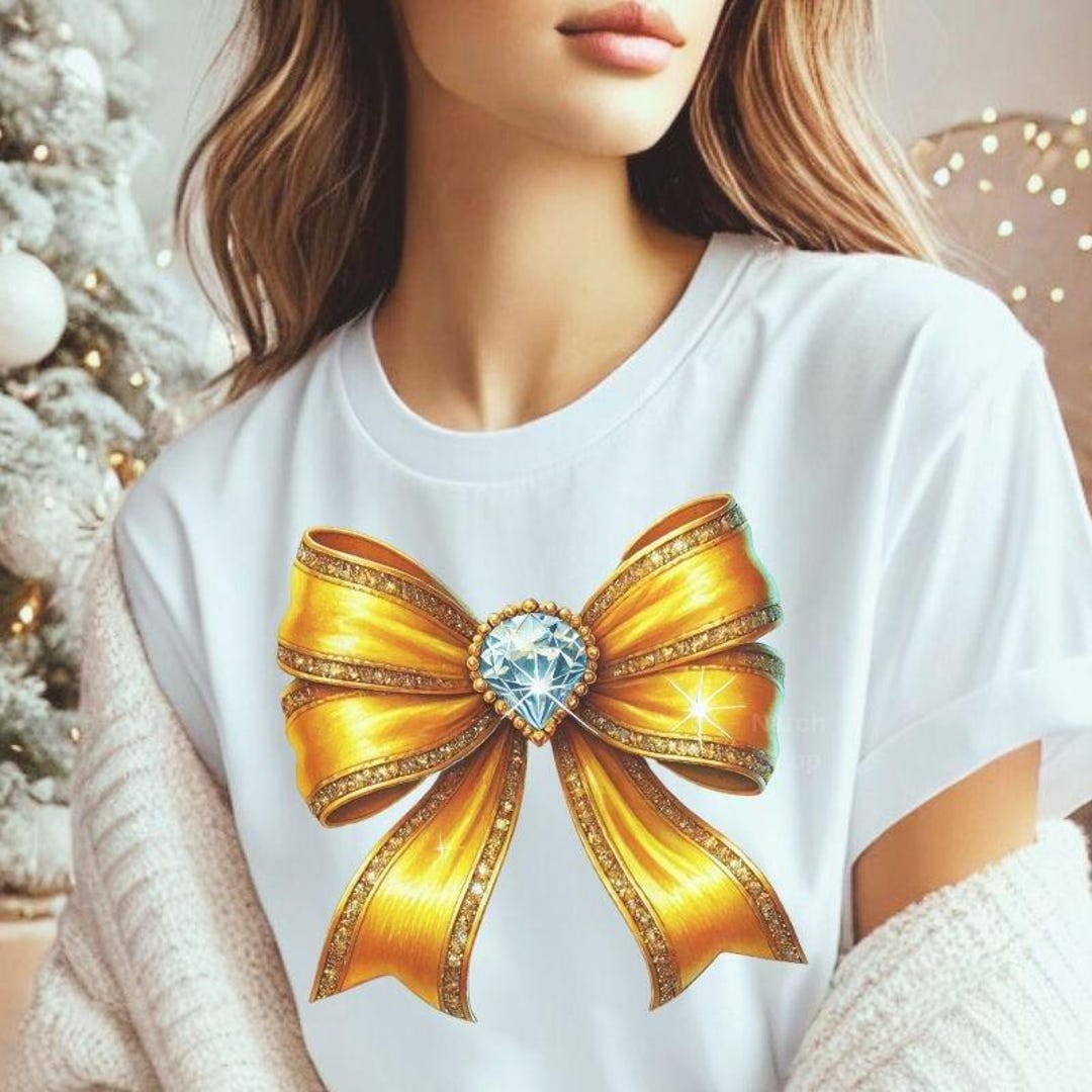 Yellow Watercolor Bedazzled Bow Clipart Diamond Sparkly Rhinestone Gold ...