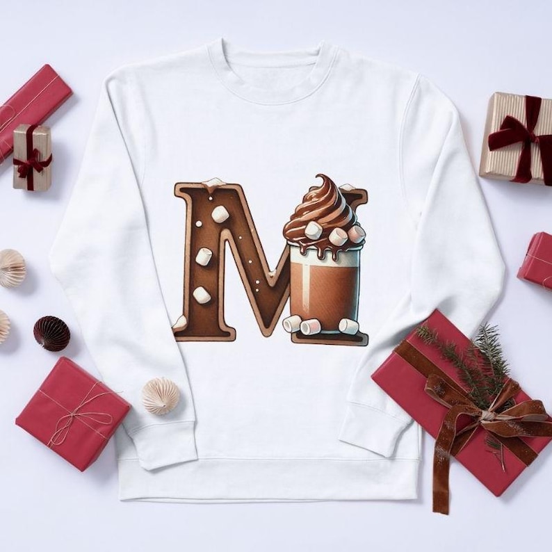 Hot Cocoa Alphabet Clipart Set With Marshmallows, Chocolate Theme 300 ...