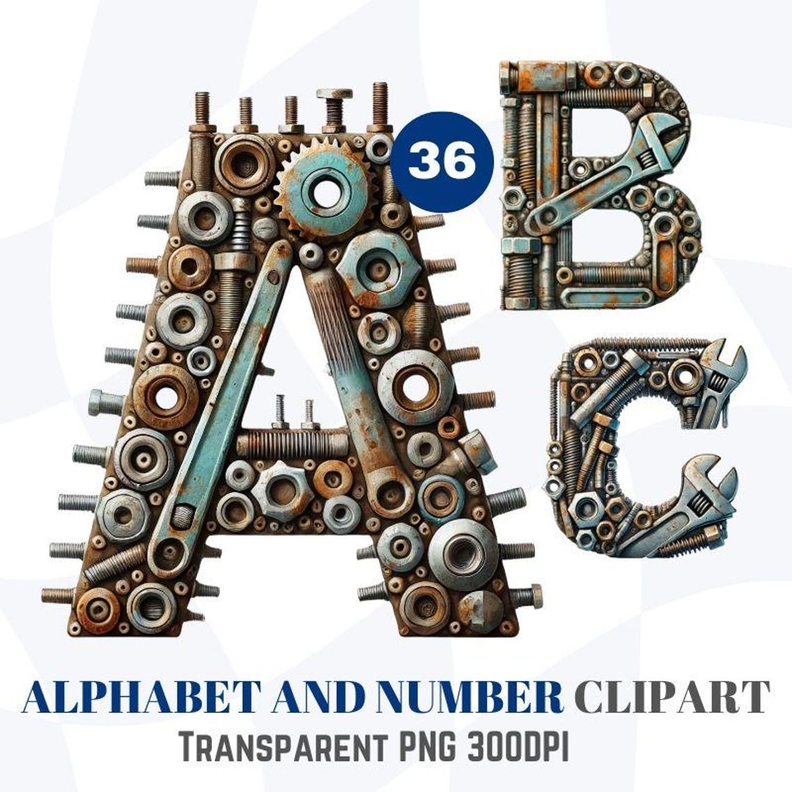 Steampunk Alphabet Clipart: Mechanical Gear Number Set (PNG Digital Download) - Etsy