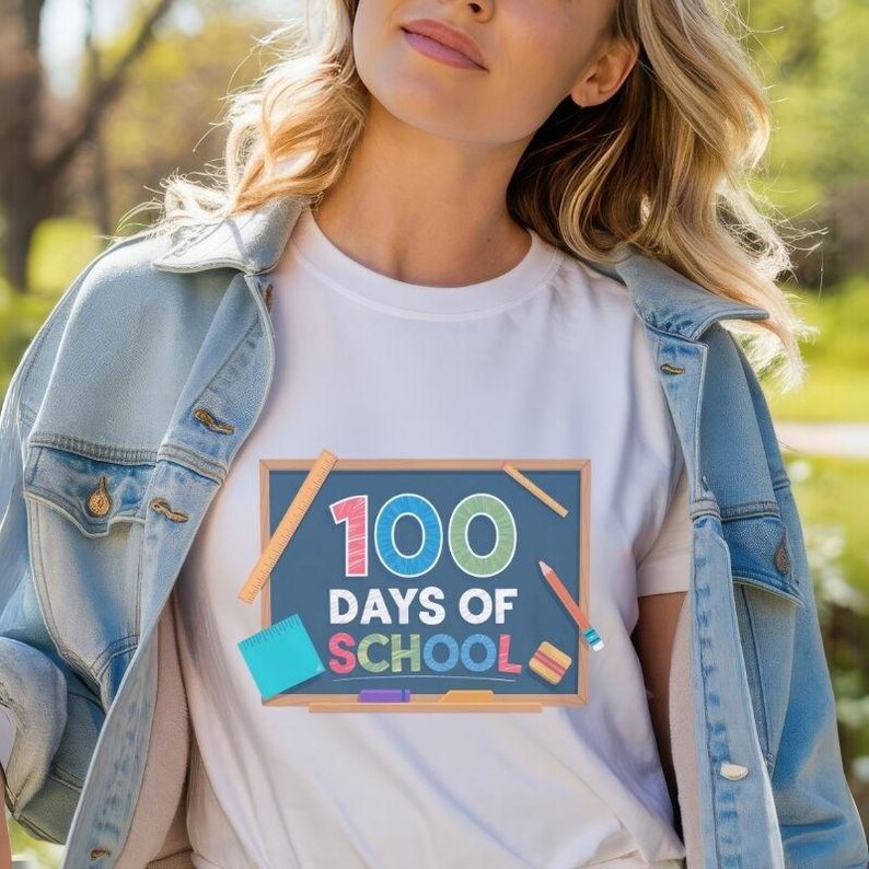 100 Days of School Clipart PNG Watercolor Transparent 300 DPI Digital ...