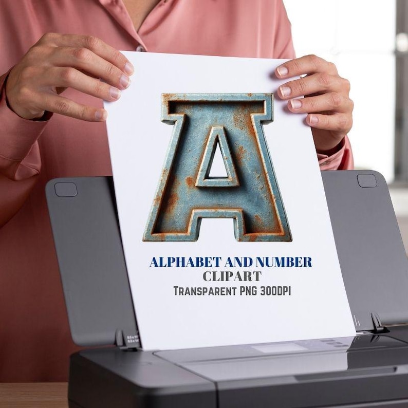 Rusty Metal Alphabet Letters Clipart Set PNG A-Z Industrial Grunge ...