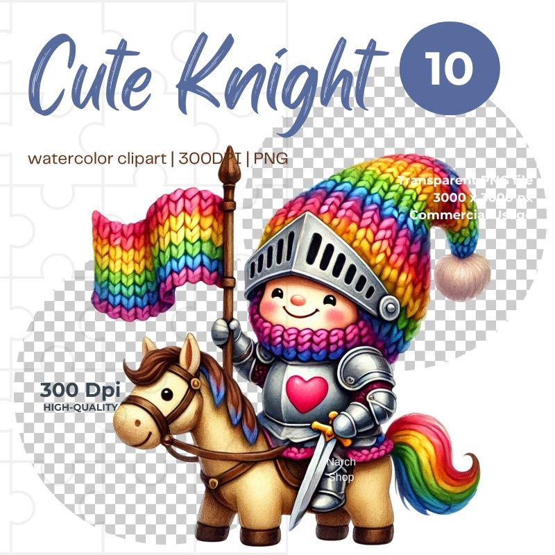 Cute Knight Watercolor Clipart Knit Adorable Medieval Knight ...