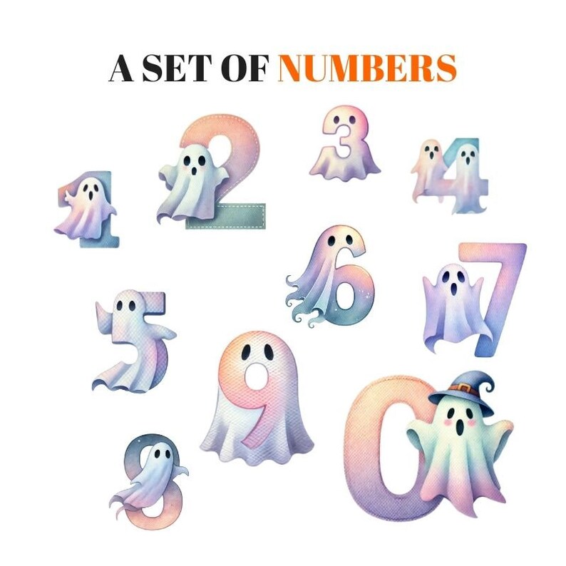 Whimsical Ghost Alphabet Clipart T-shirt Halloween Ghost Letters ...