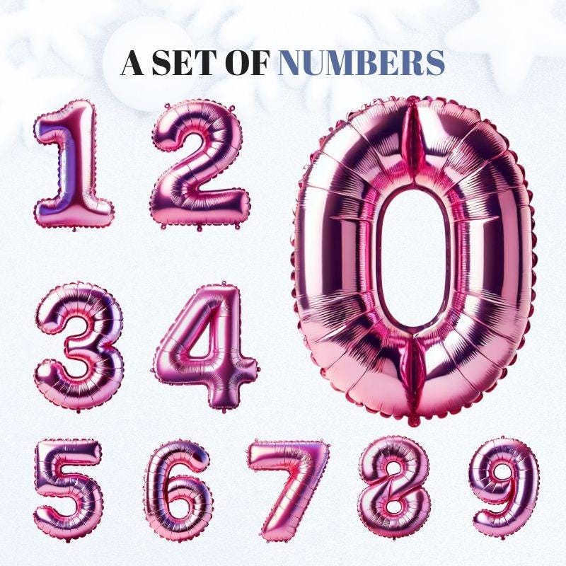 Pink Foil Balloon Alphabet and Number Clipart for Celebrations and ...