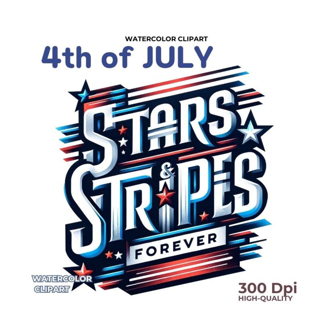 Patriotic Stars and Stripes Forever Print | 4th of July Wall Art ...