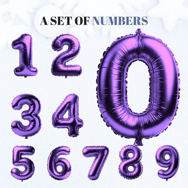 Purple Foil Balloon Alphabet Clipart for Party Designs and Crafts With ...