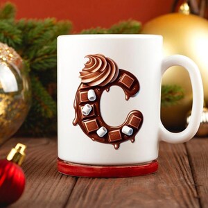 Hot Cocoa Alphabet Clipart Set With Marshmallows, Chocolate Theme 300 ...