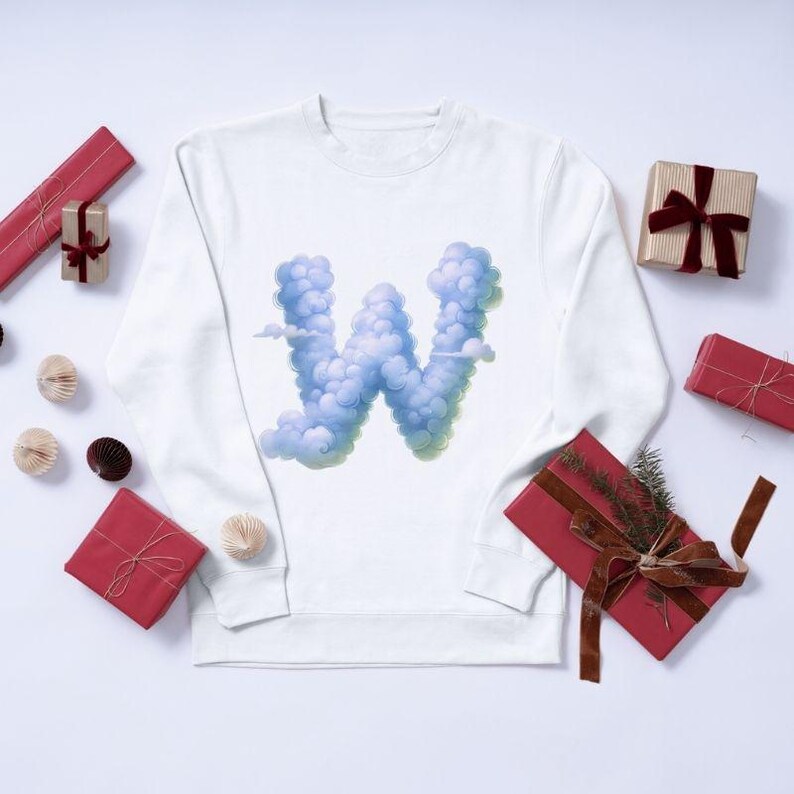 Cloud Alphabet Clipart: Blue Sky Letters and Numbers (PNG Digital ...