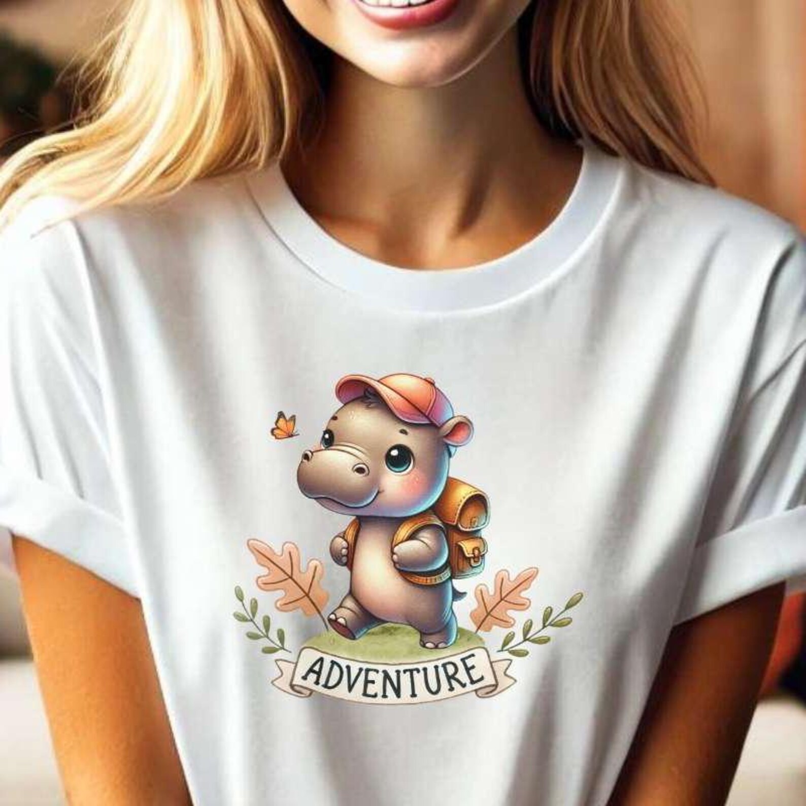 Autumn Hippo Watercolor Clipart for Shirt Design Cozy Fall Decorate ...