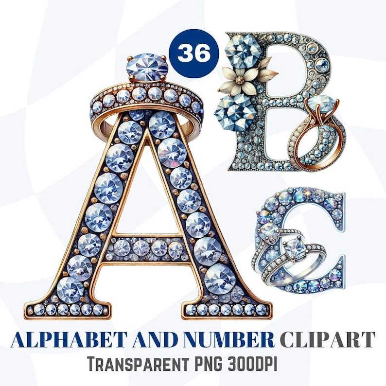 Luxury Diamond Alphabet Clipart PNG Letters and Numbers Transparent ...