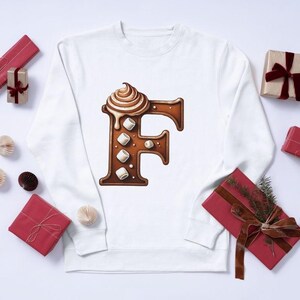 Hot Cocoa Alphabet Clipart Set With Marshmallows, Chocolate Theme 300 ...